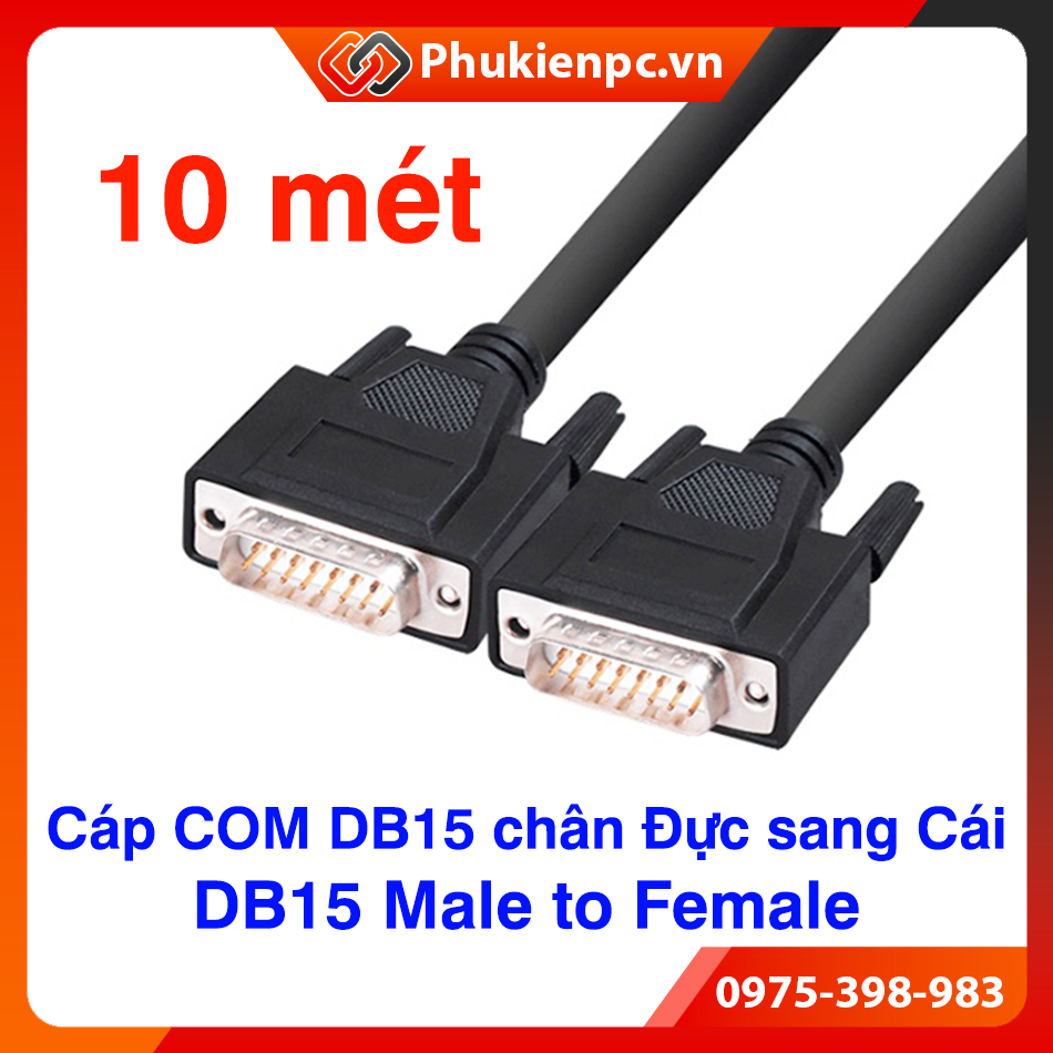 Dây cáp COM DB15 Đực sang DB15 Đực, 10M dùng cho máy công nghiệp máy ...