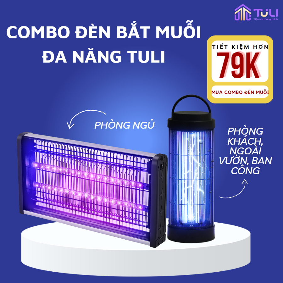 COMBO Đèn Bắt Muỗi Thông Minh TULI LED TL006-TL012 Và Đèn Hình Trụ TL-CD30-CD36, Hiệu Quả, BH 2 ...