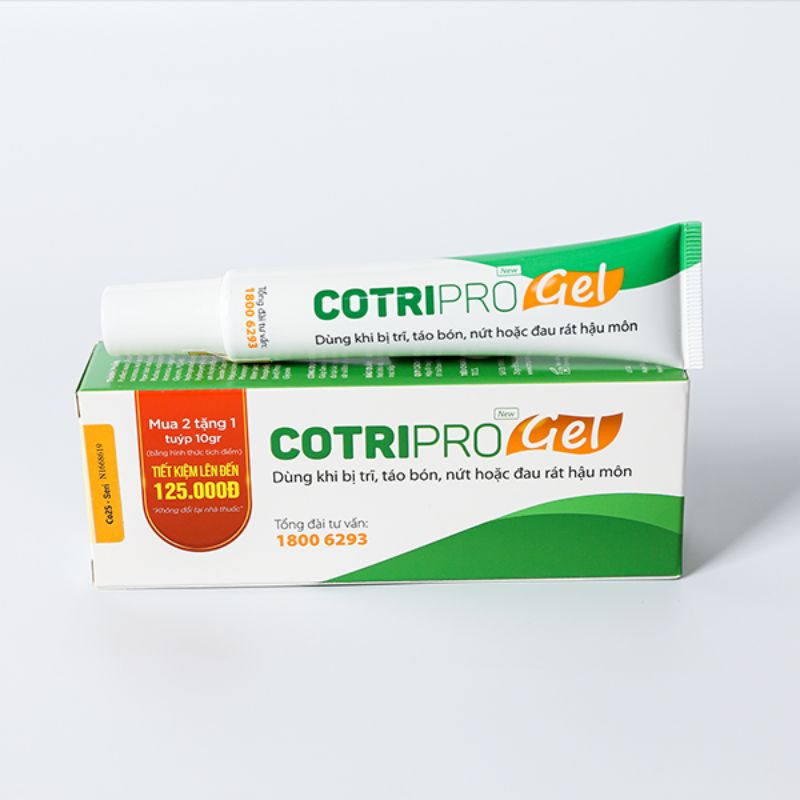 [Che tên] Cotripro Gel Thái Minh - Gel bôi trĩ, dùng khi bị trĩ, táo bón và rát hậu môn, giúp co ...