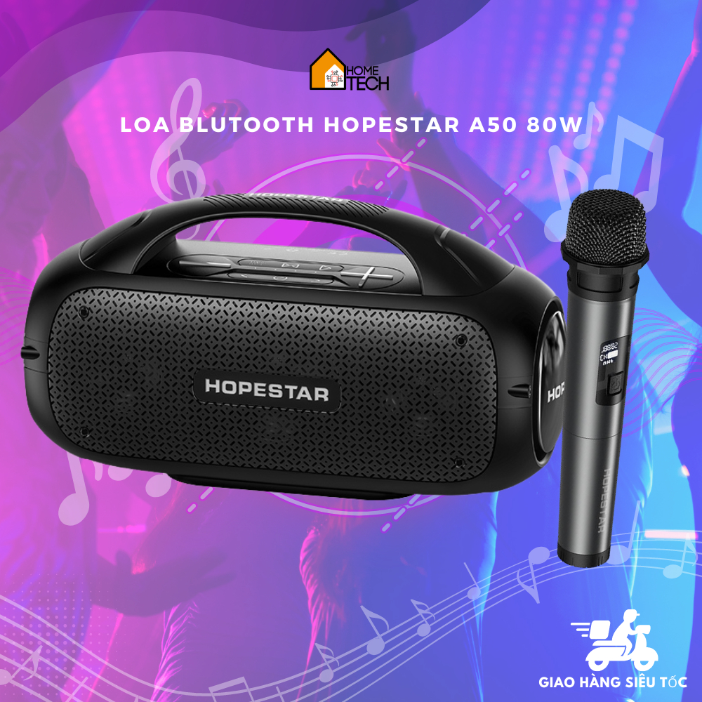 Loa Bluetooth Hopestar A50 80W Booster Bass, TWS, Pin 12000mAh, Cổng USB, AUX, Cổng Tai Nghe 3 ...
