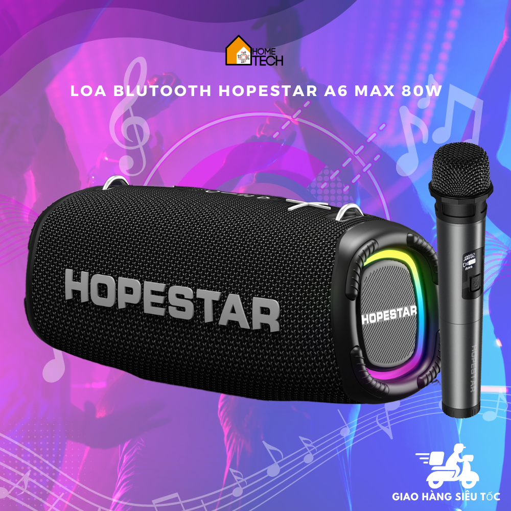 Loa Bluetooth HOPESTAR A6 Max 80W Booster Bass, TWS, Pin 12000mAh ...