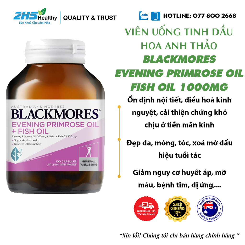 Blackmores Evening Primrose Oil + Fish Oil 1000mg 100 Viên - Viên Uống ...