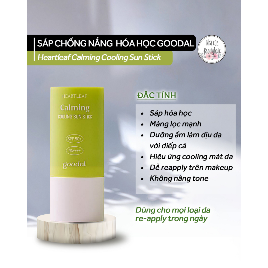Sáp chống nắng hóa học GOODAL HEARTLEAF CALMING COOLING SUN STICK ...