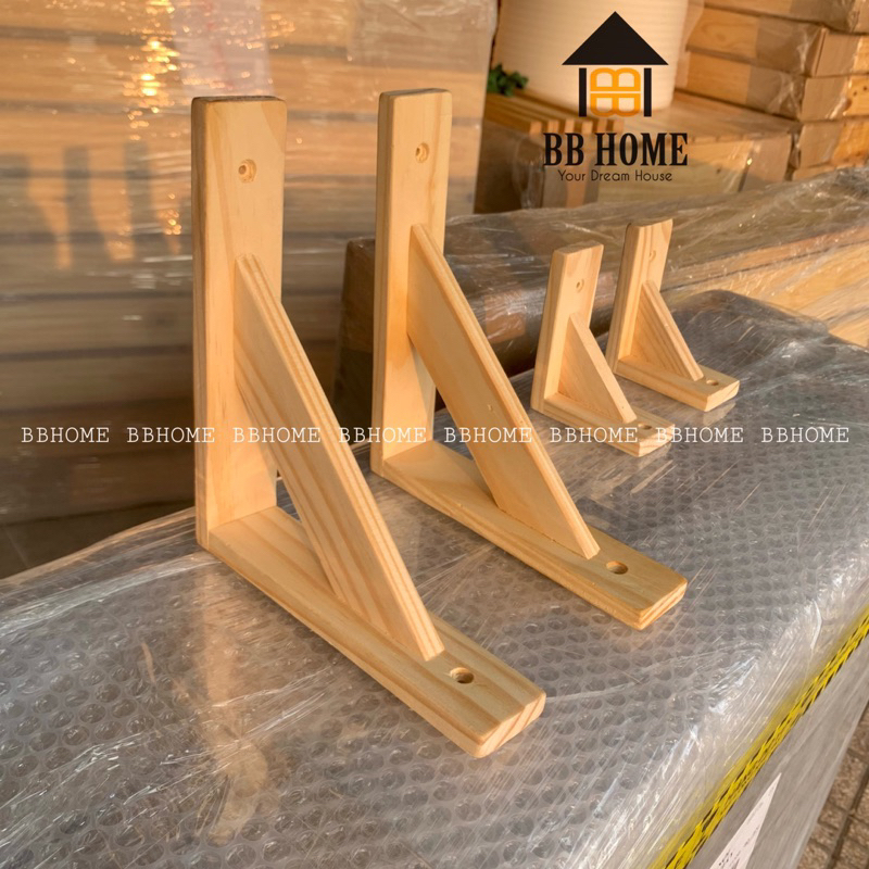 Eke gỗ chữ L - giá đỡ ván gỗ gắn tường ( 1 CẶP ) bản 9cm or 19cm ...