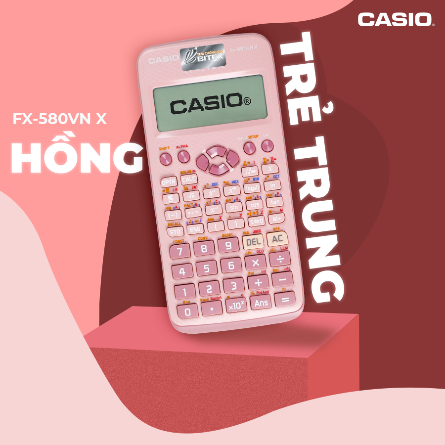 [MÀU HỒNG] Máy tính bỏ túi CASIO 580VNX CŨ 80-99% | CASIO 580VNX đã qua ...