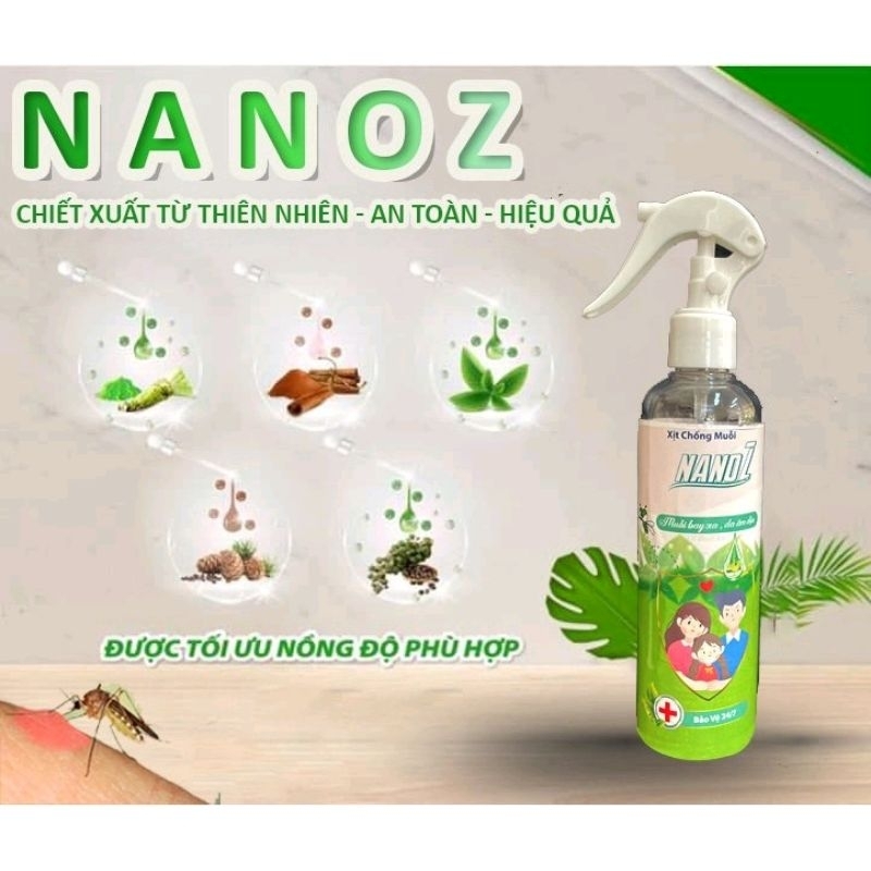 xịt đuổi muỗi Nanoz 250ml dùng trên da an toàn với trẻ nhỏ | Shopee ...