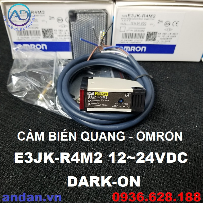 Cảm Biến Quang E3JK Omron E3JK-R4M1 Light-On, E3JK-R4M2 Dark-On, E3JK-DS30M1, 90-220VAC or 12 ...
