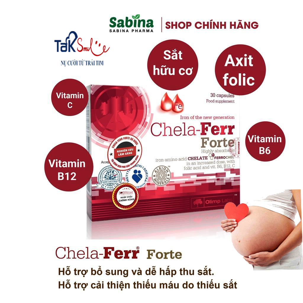 Sắt Chela-Ferr® Forte (Olimp Labs) –Viên sắt cho bà bầu hỗ trợ bổ sung ...