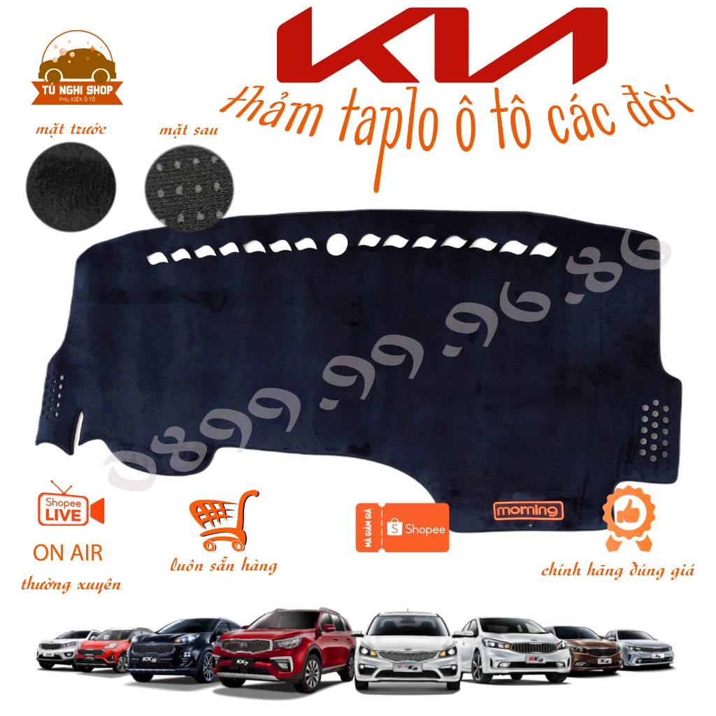 Thảm taplo KIA Morning các đời loại tốt lông cừu đế lót cao su chống trượt | Shopee Việt Nam
