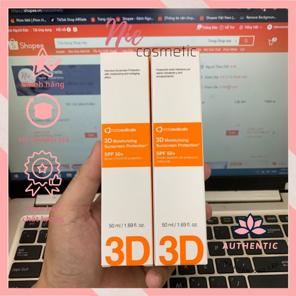 [Nhập khẩu] Kem chố.ng nắng 3D Moisturizing Md:ceuticals | Shopee Việt Nam