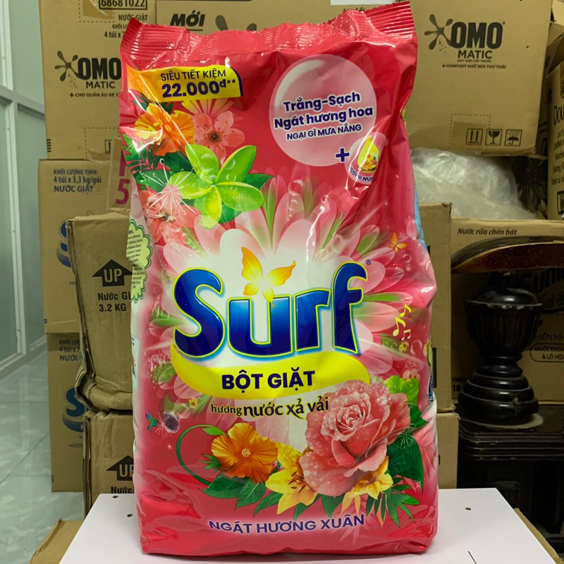 Bột giặt Surf hương Nước xả vải 5.5kg(mầu hồng) | Shopee Việt Nam