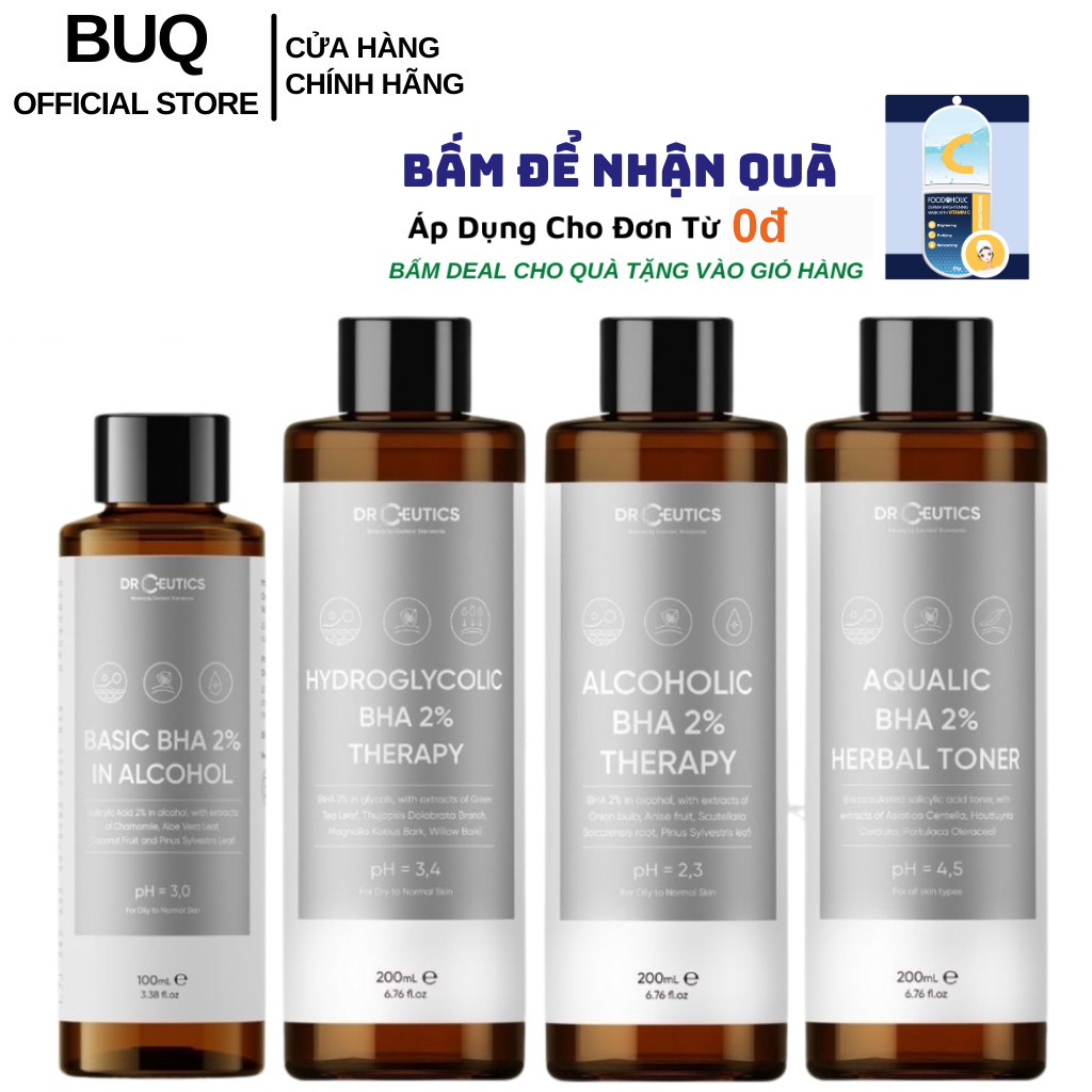 Dung Dịch Làm Sạch Và Cân Bằng Da DrCeutics BHA 2% 100ml - 200ml | Shopee Việt Nam