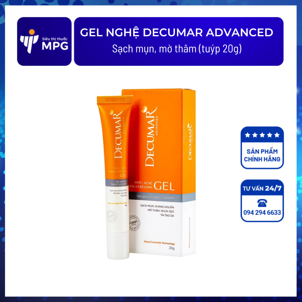 [CHÍNH HÃNG] Gel Decumar Advanced - Sạch mụn, mờ thâm (tuýp 20g ...
