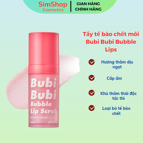 Tẩy tế bào chết môi Bubi Bubi Bubble Lips SimShop20 Gel Sủi Bọt, Thải ...