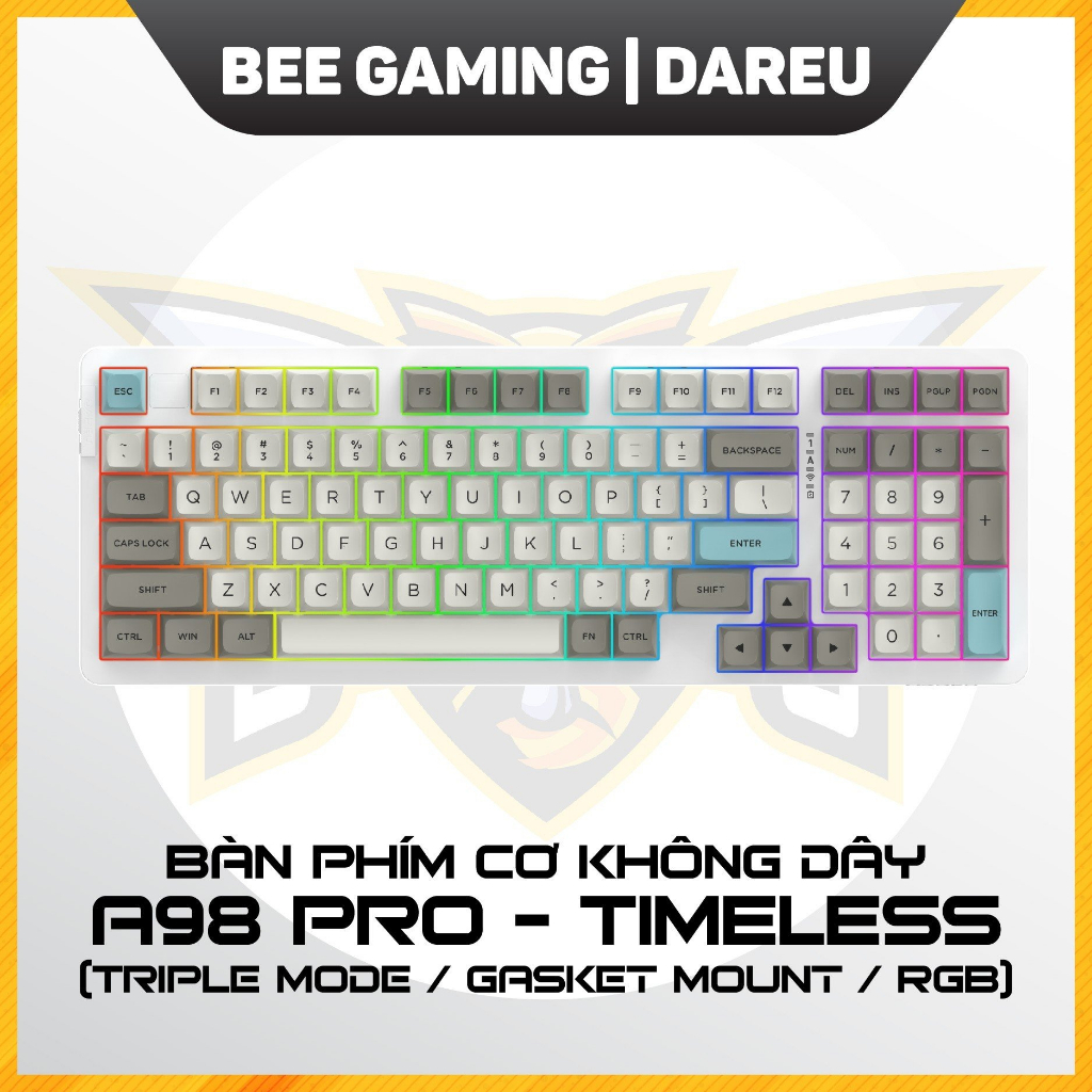 Bàn phím cơ không dây Dareu - A98 (2.4Ghz / Bluetooth 5.1 / MDA Profile / chất liệu PBT Double ...