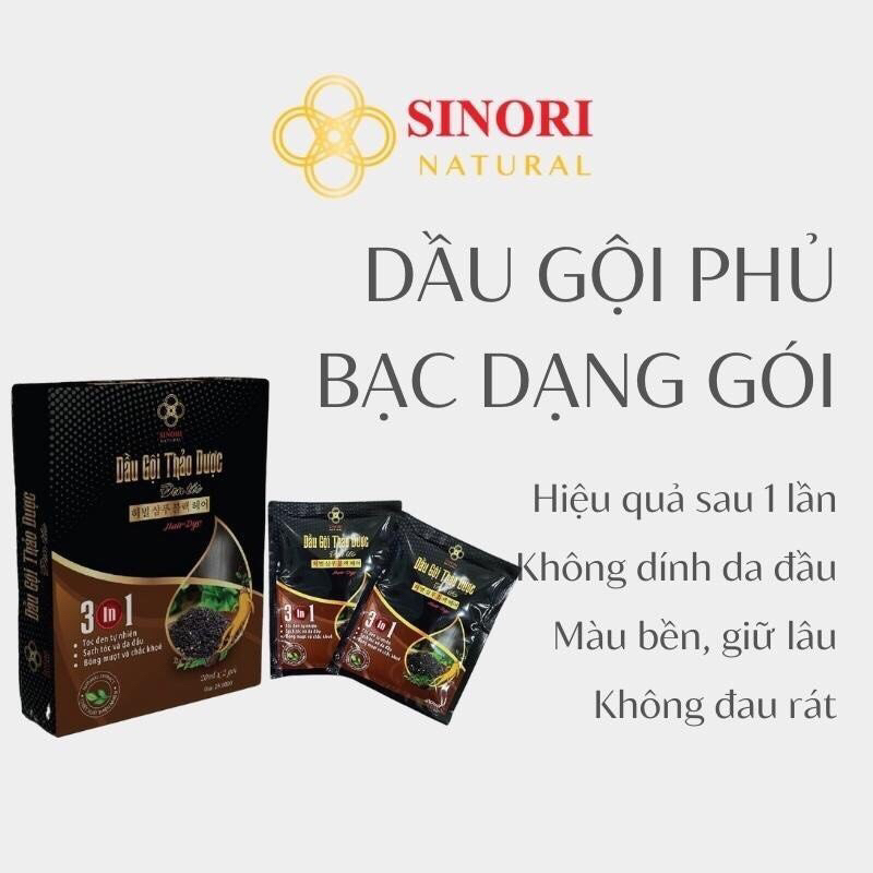 Dầu gội thảo dược đen tóc sinori 20ml | Shopee Việt Nam