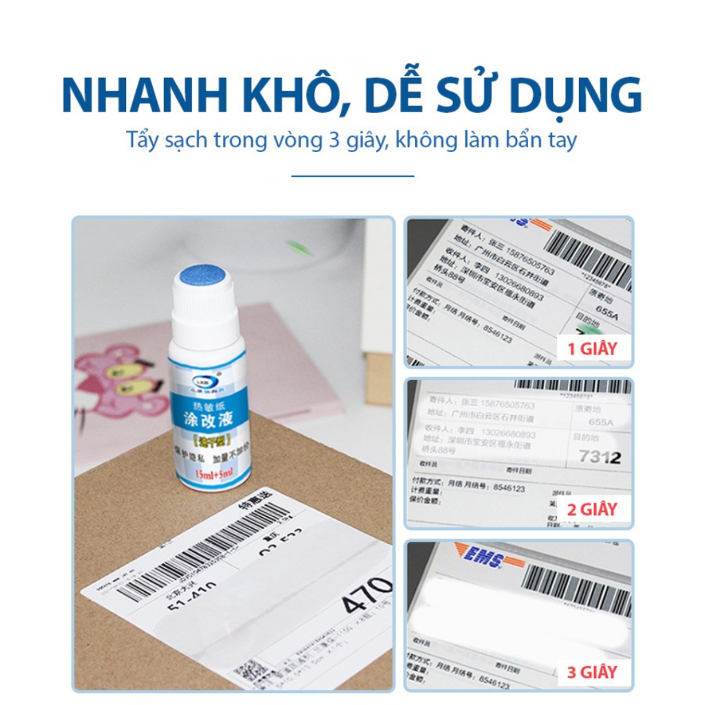 Bút xóa thông tin trên giấy in nhiệt, bút xóa kéo, bút che thông tin ...