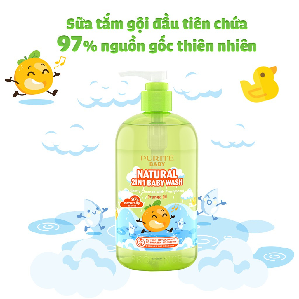 Sữa Tắm Gội Cho Bé Purite Baby 97% Thành Phần TỰ NHIÊN - An toàn cho bé ...