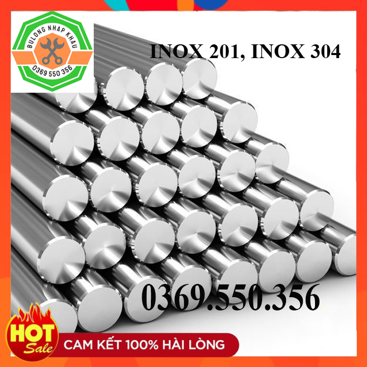 Trục đặc inox,thanh inox đặc, lap inox phi 6mm, 8mm,10mm dài 1000mm ...