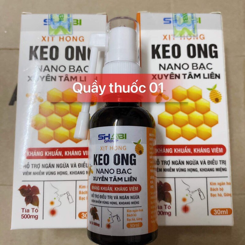 [Chính hãng] Xịt Họng Keo Ong NANO BẠC Xuyên Tâm Liên - Chai 30ml ...