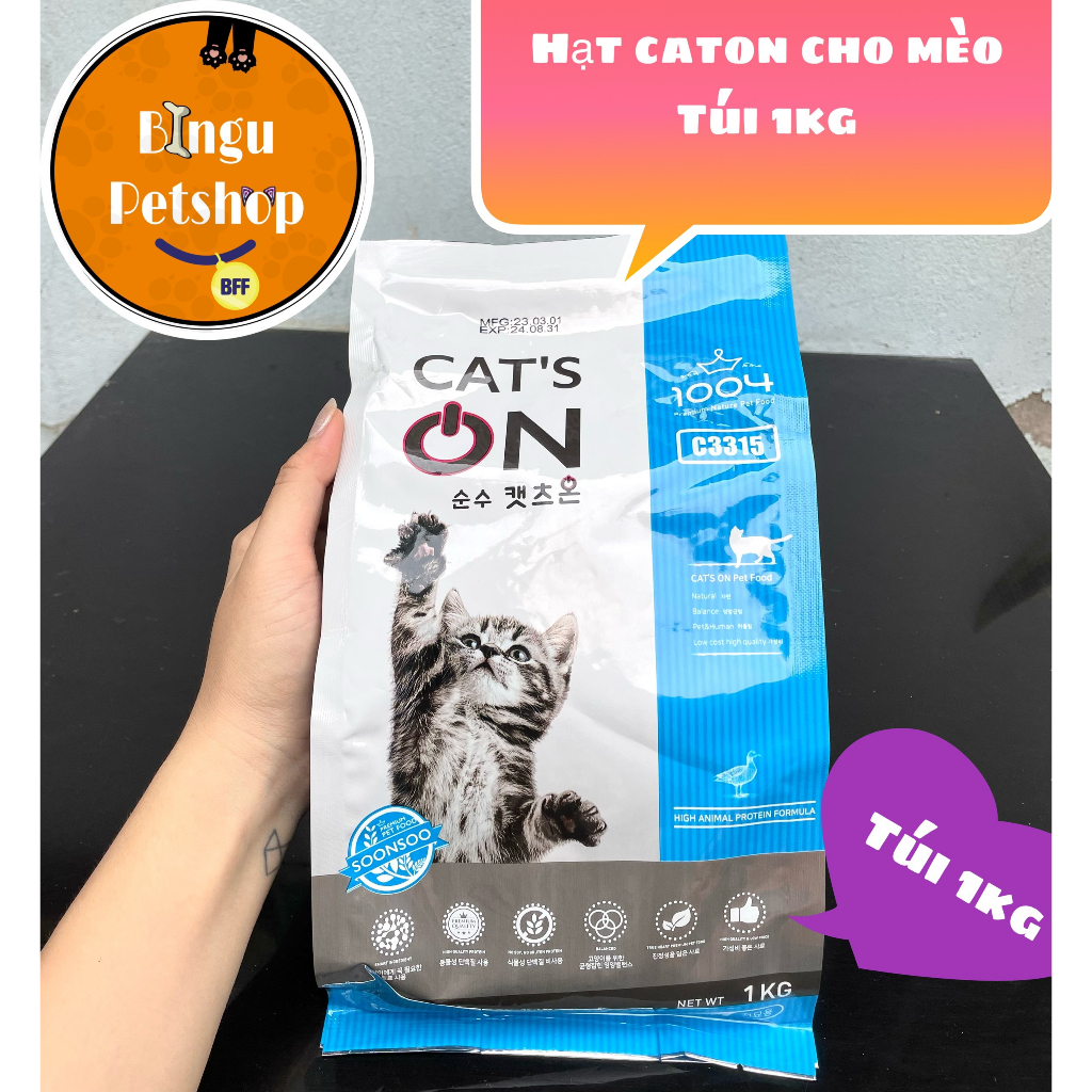 Hạt Cho Mèo Cat On Túi 1Kg - Cats On Hàn Quốc Chất Lượng - Đạm Cao - Hỗ ...