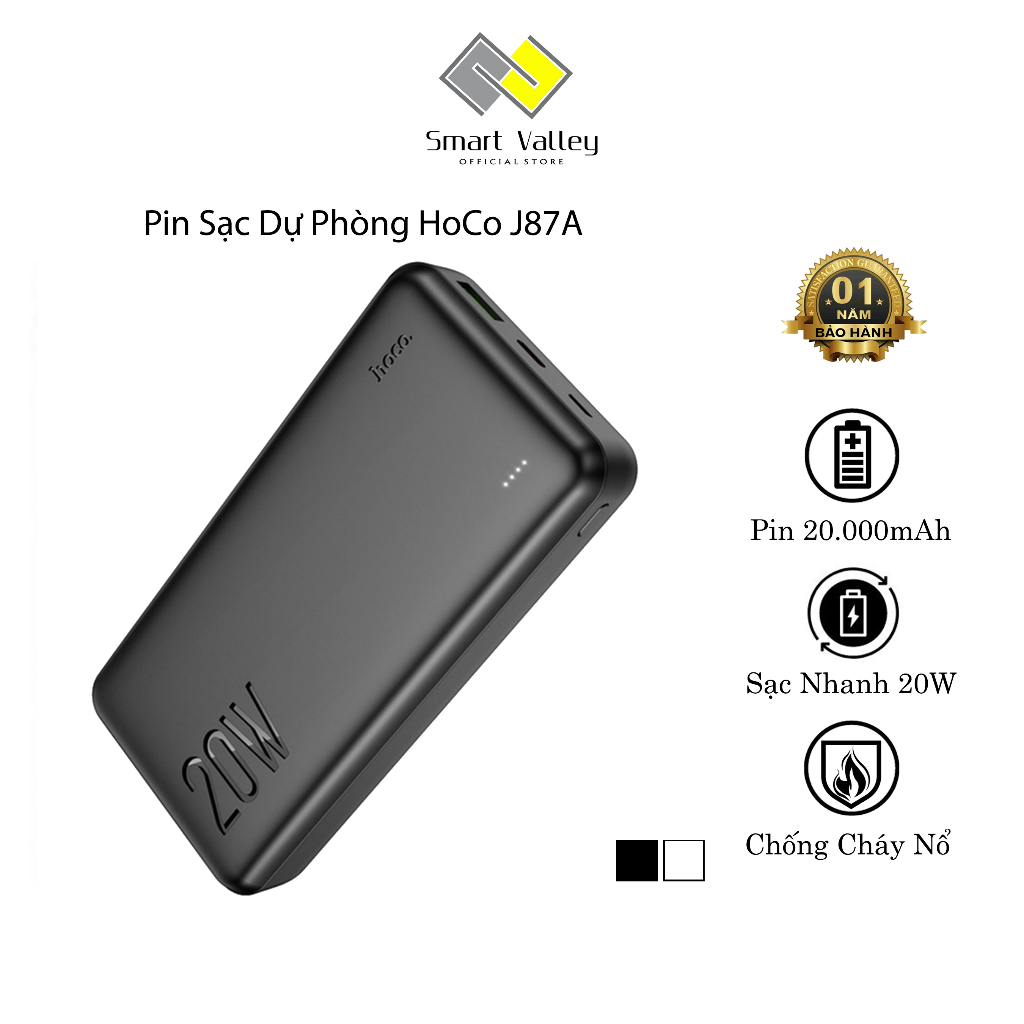 Pin Sạc Dự Phòng Hoco J87/J87A 20000mah, Sạc Nhanh 20W, Chất Liệu ABS ...