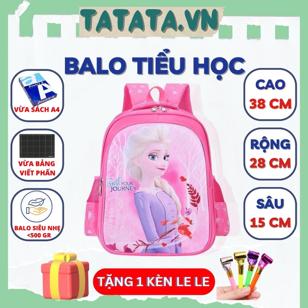 Balo cho bé CÔNG CHÚA ELSA ,Ba lô học sinh tiểu học bé trai bé gái lớp ...