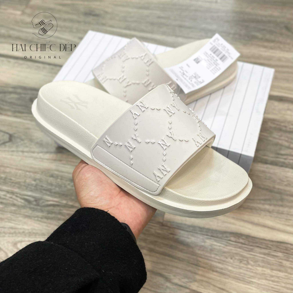 [CHÍNH HÃNG] Dép MLB Mound Dia MONOGRAM - màu Trắng - Code: 3ALPAC1 ...