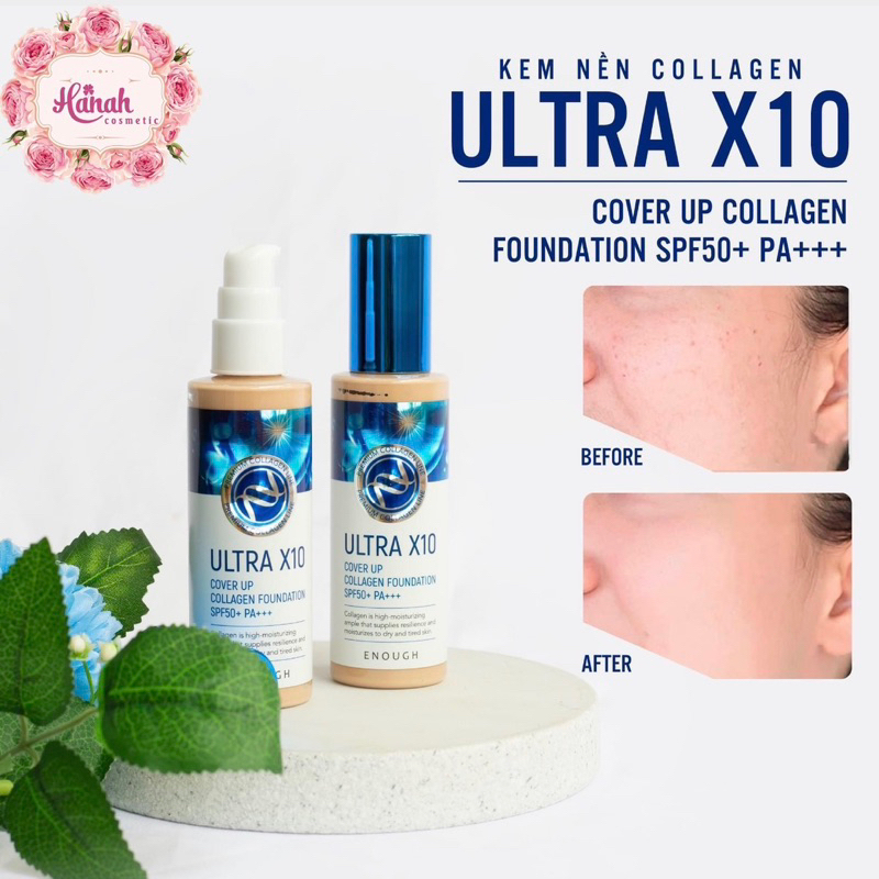 KEM NỀN ENOUGH ULTRA X10 COVER UP COLLAGEN FOUNDATION SPF50+ PA+++ 100G ...