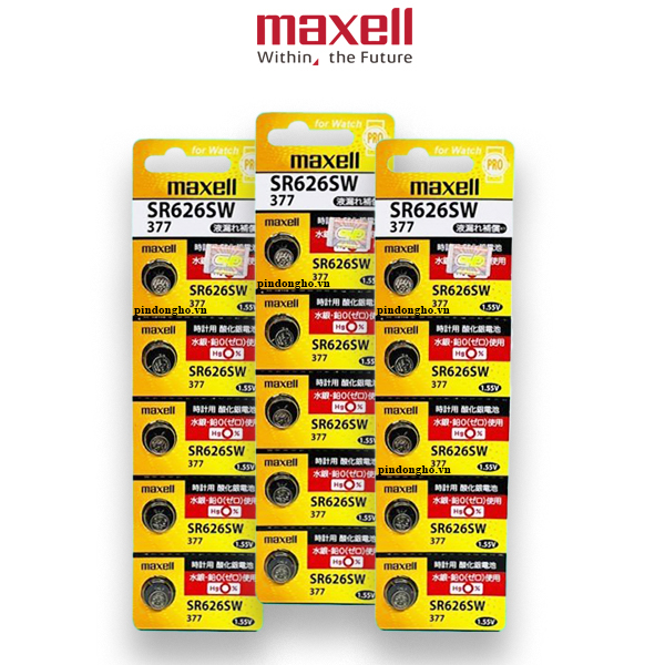 10 Viên Pin SR626SW Maxell Pro 377 Chính Hãng Nhật Bản Thay Pin Đồng Hồ ...