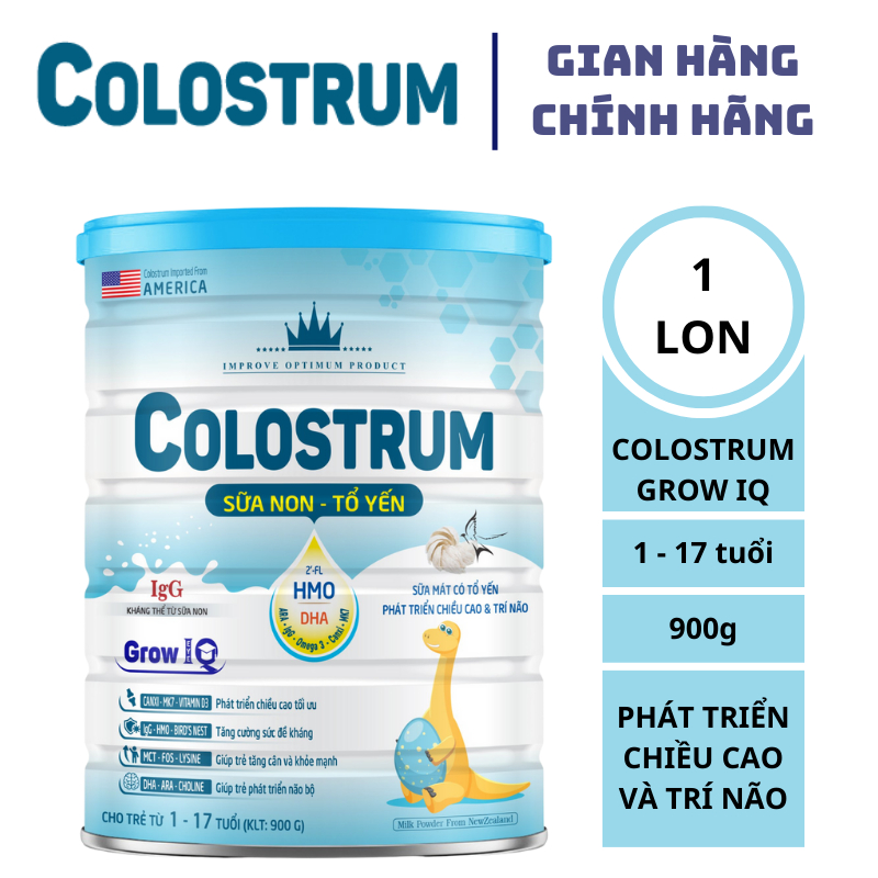 Sữa Bột Colostrum Grow IQ 900g phát triển chiều cao, tăng cường trí não ...