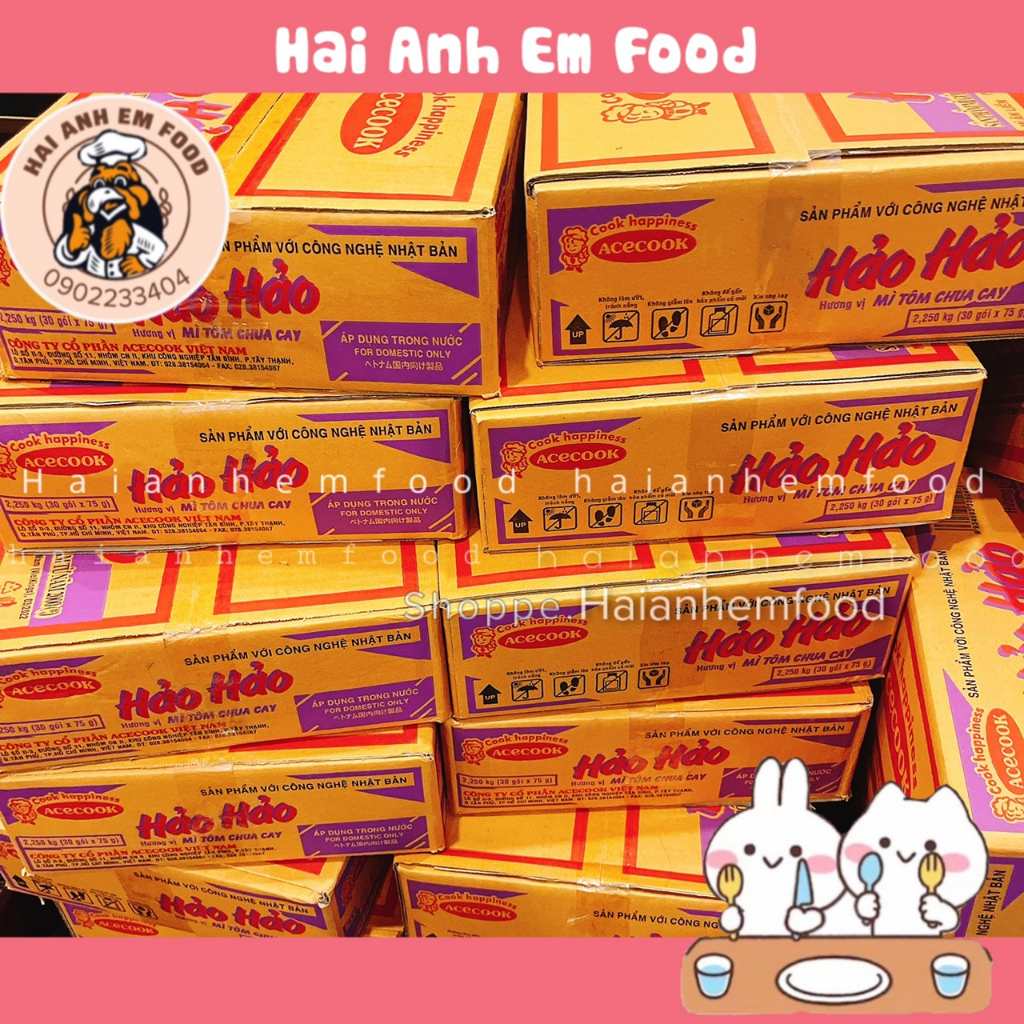 Thùng Mì Tôm Hảo Hảo chua cay, Cty Acecook chính hãng | Shopee Việt Nam