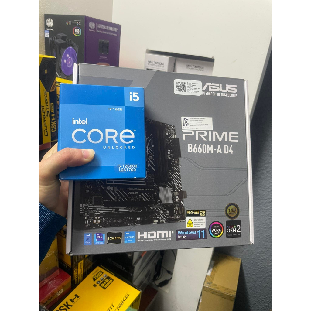 10 combo Mainboard ASUS PRIME B660M-A D4 new bh 36T CPU I5 12600K NEW BOX NK new bh 12T | Shopee ...