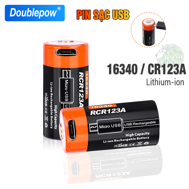 Pin Sạc CR123A 16340 Doublepow 650mAh 3.7V Dung Lượng Thực Dùng Cho Đèn ...
