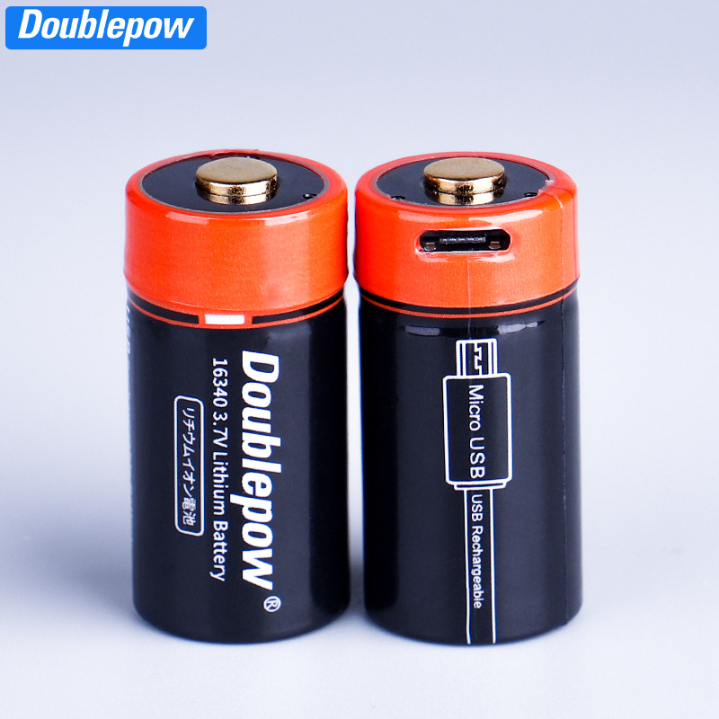 Pin Sạc CR123A 16340 USB Doublepow 650mAh 3.7V Dung Lượng Thực Dùng Cho ...