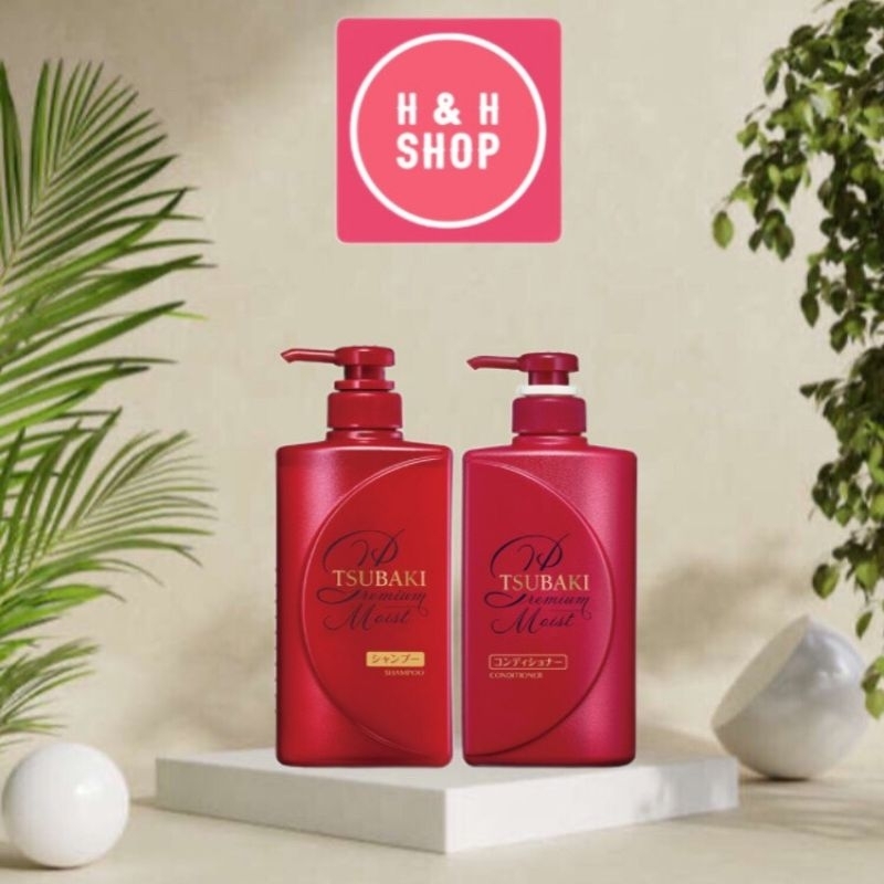 Dầu gội, dầu xả Dưỡng tóc bóng mượt Premium Moist Tsubaki (490ml/chai) | Shopee Việt Nam