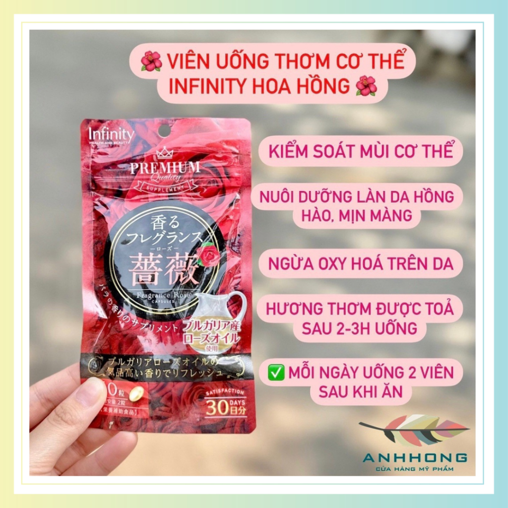 Viên Uống Thơm Cơ Thể Premium Infinity Fragrance Rose 60 Viên Nhật Bản ...
