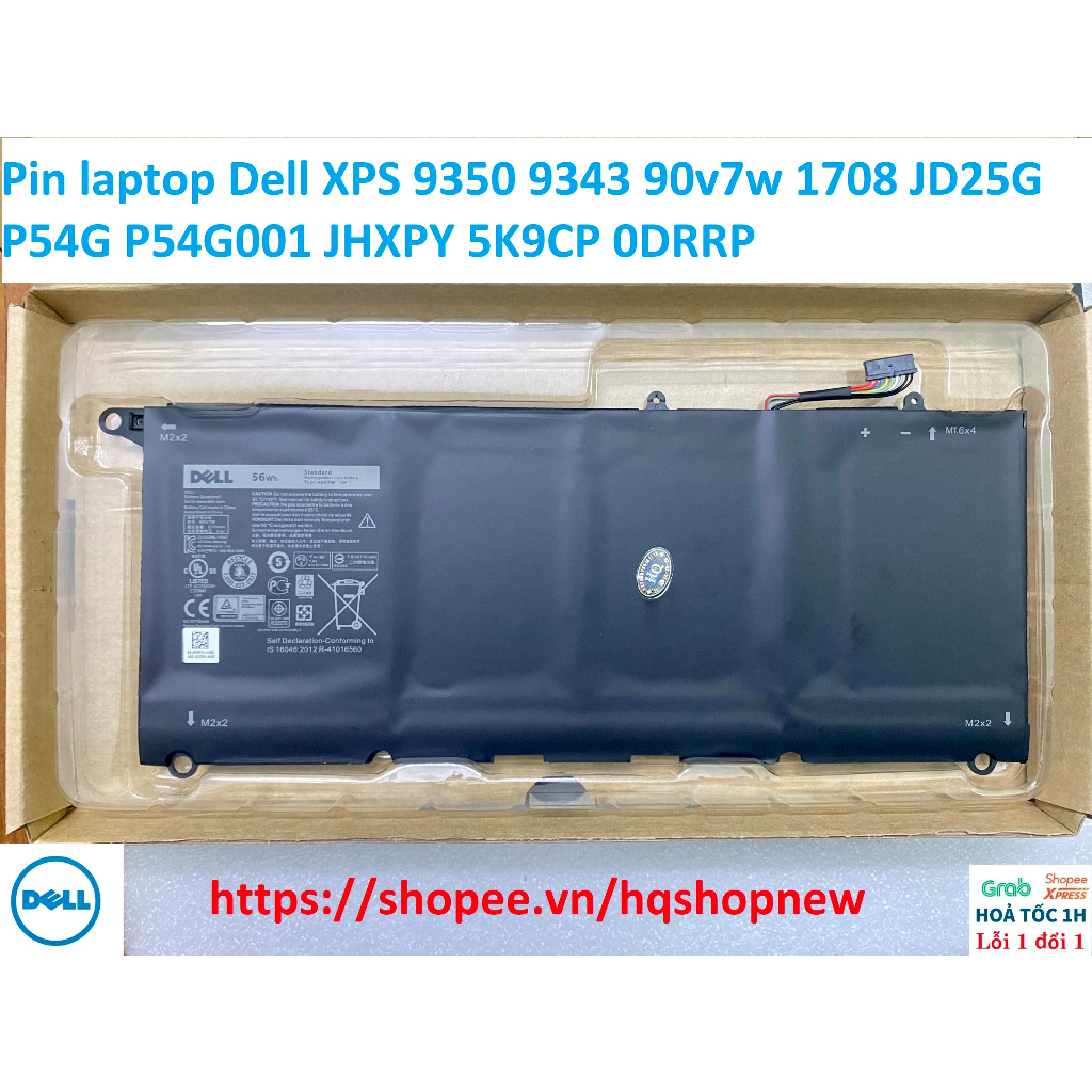 ⚡️[Pin zin] Pin laptop Dell XPS 9350 9343 90v7w 1708 JD25G P54G P54G001 ...