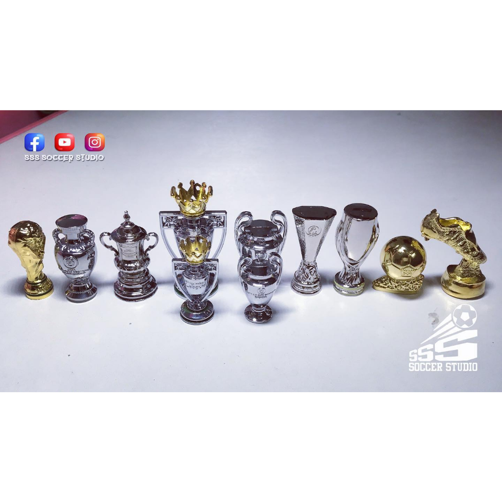 Mô hình cúp bóng đá giải thường bóng đá thu nhỏ mini 4-5cm chất liệu ...