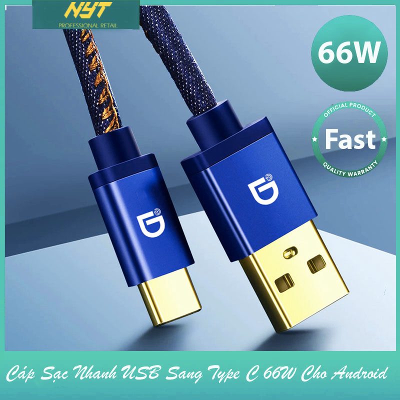 Dây Type C Sạc Nhanh 66W Bọc Jean Cao Cấp NYT USC101 | Shopee Việt Nam