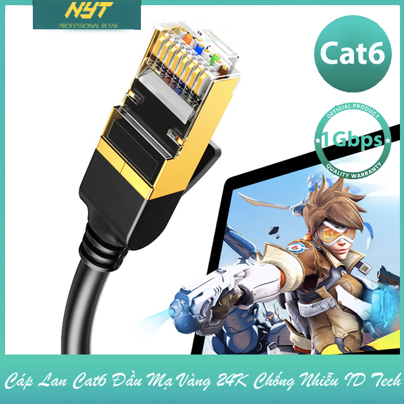 Dây Lan Cat6 Đầu Đúc Sẵn Cao Cấp NYT LC601 Đen Tròn 1Gbps Tốc Độ Cao ...