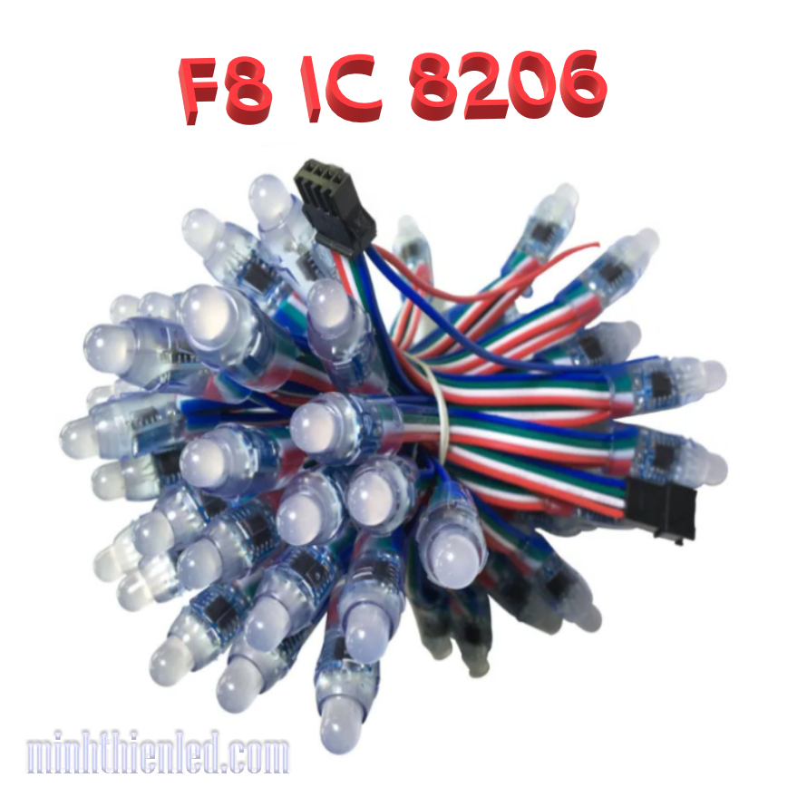 Dây 50 Bóng LED Full 5V F8/12mm IC 8206 (Dài 3,5mét, tự nháy) | Shopee ...