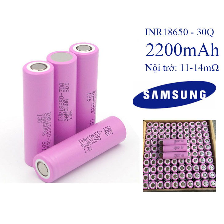 Cell Pin 18650 Samsung Nội trở thấp 11-15mΩ, INR18650 30Q 2200mAh, Dòng ...
