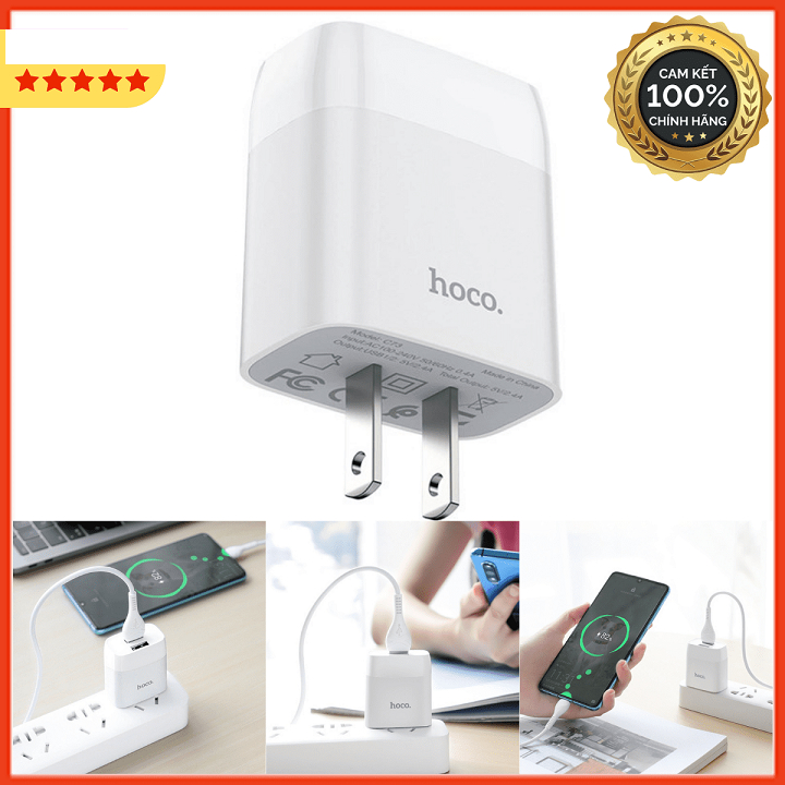 Củ sạc nhanh 2 cổng USB - Hoco C73 2.4A | Shopee Việt Nam