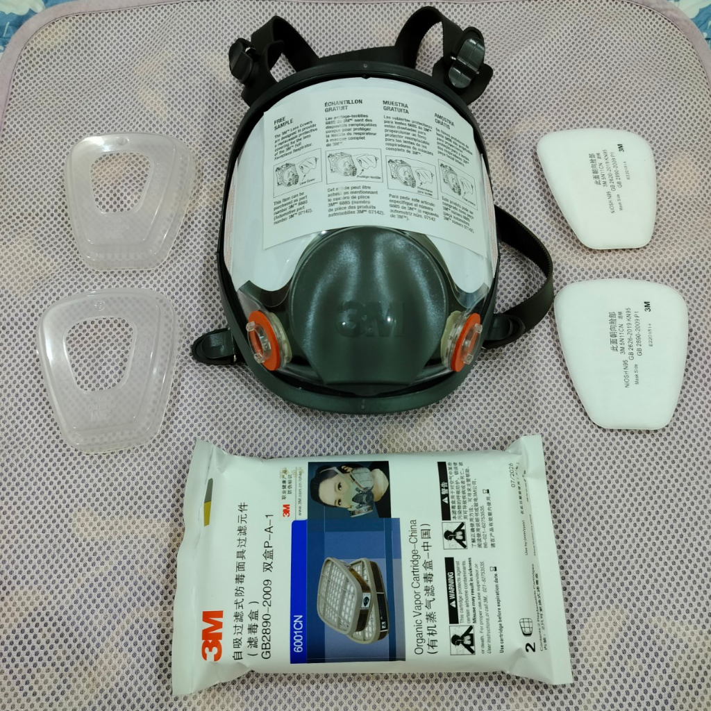 Trọn bộ mặt nạ 3M 6800 (MẶT NẠ + VỎ HỘP + 2 CỤC PHIN LỌC 3M 6001 + 2 LẮP LỌC + 2 TẤM LỌC ...