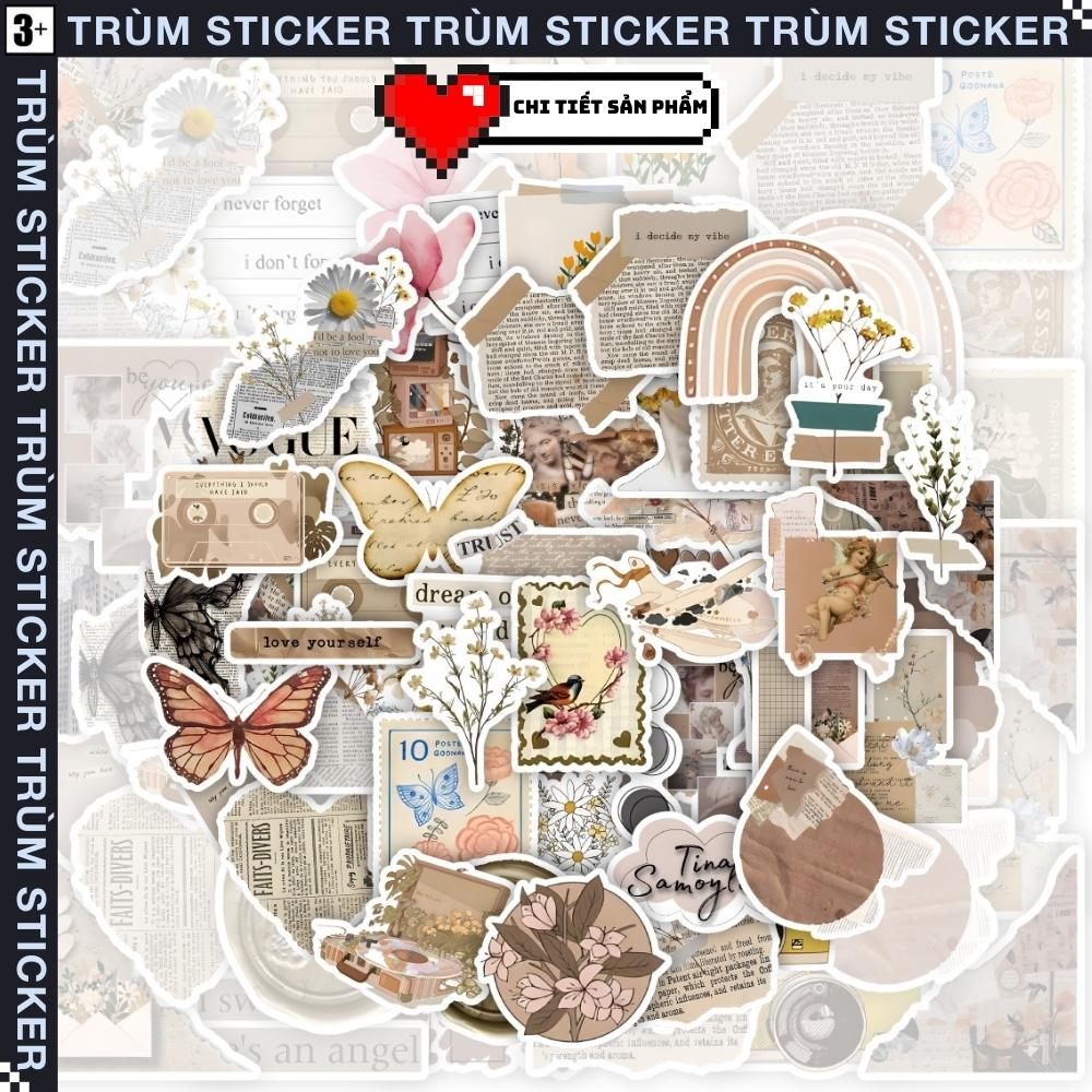 Set 360 Stickers, Hình Dán phong cách vintage - Trang Trí, Decor Laptop ...