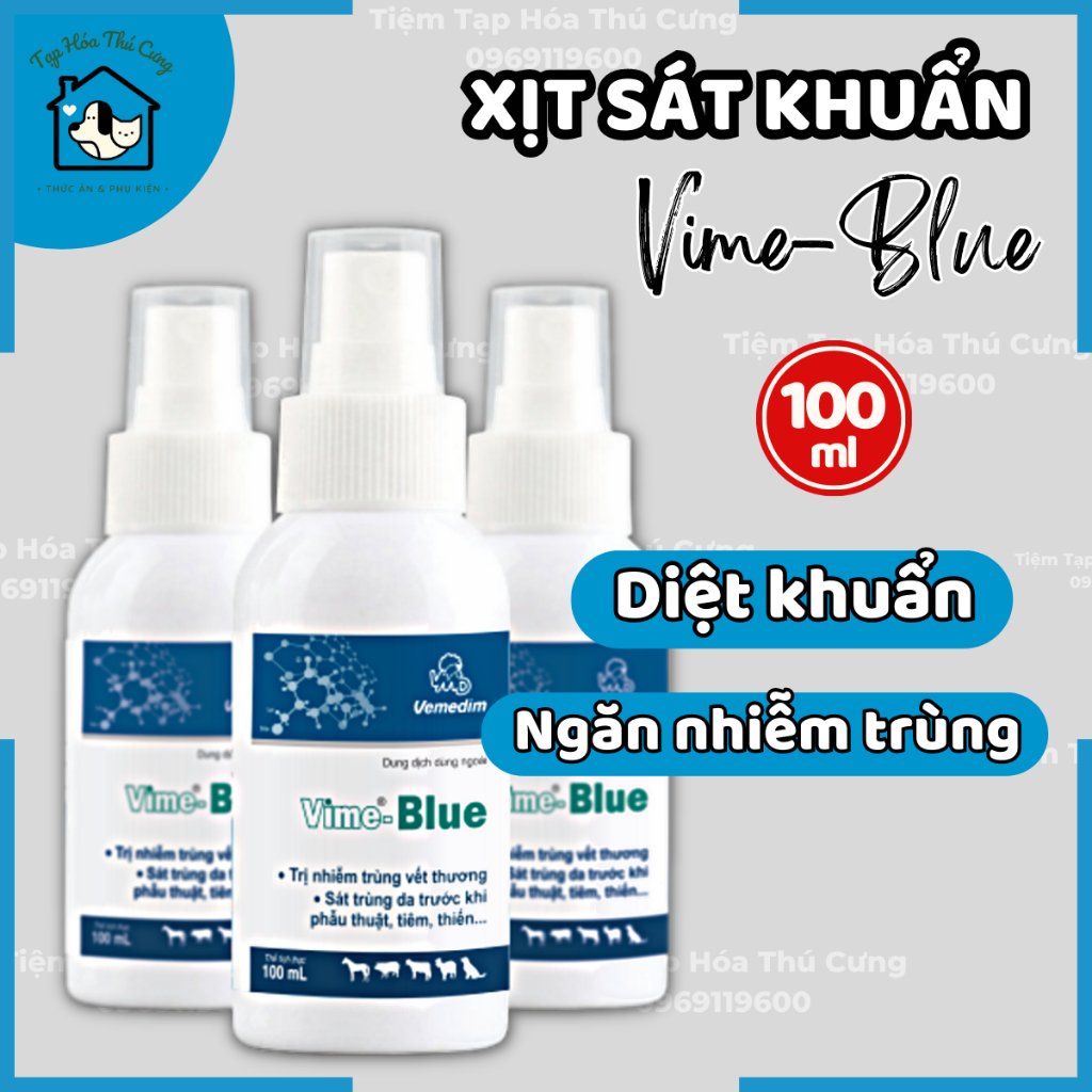 VIME BLUE xịt sát khuẩn da vết thương ngăn ngừa nhiễm trùng chính hãng ...