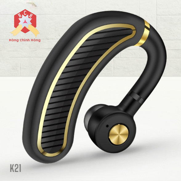 Tai phone bluetooth K21 đen Tai nghe móc tai mẫu mới pin mỗi lần sạc ...
