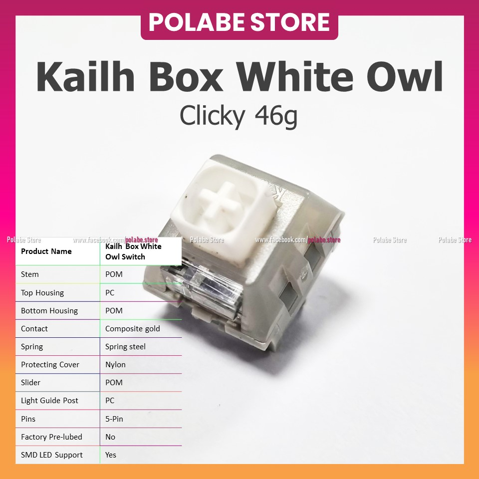Kailh Arctic Fox BOX WHITE OWL clicky switch Autumn Bàn Phím Cơ Kailh Box Emerald Summer ...