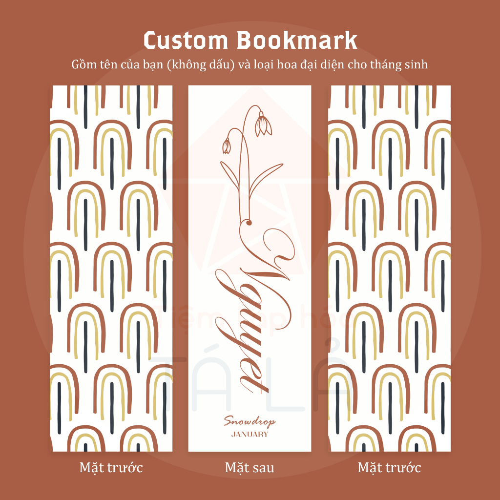 Custom Bookmark tên và loài hoa tháng sinh theo yêu cầu dùng để đánh ...